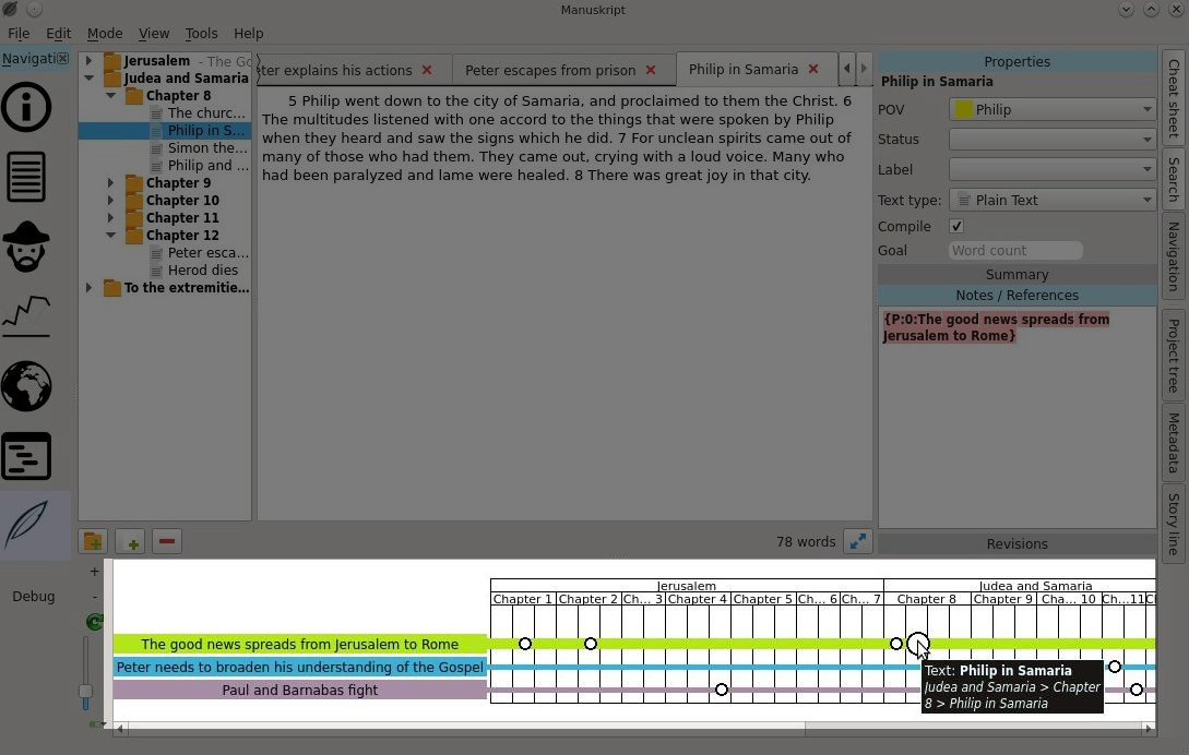 Manuskript 0.2.0 – Manuskript